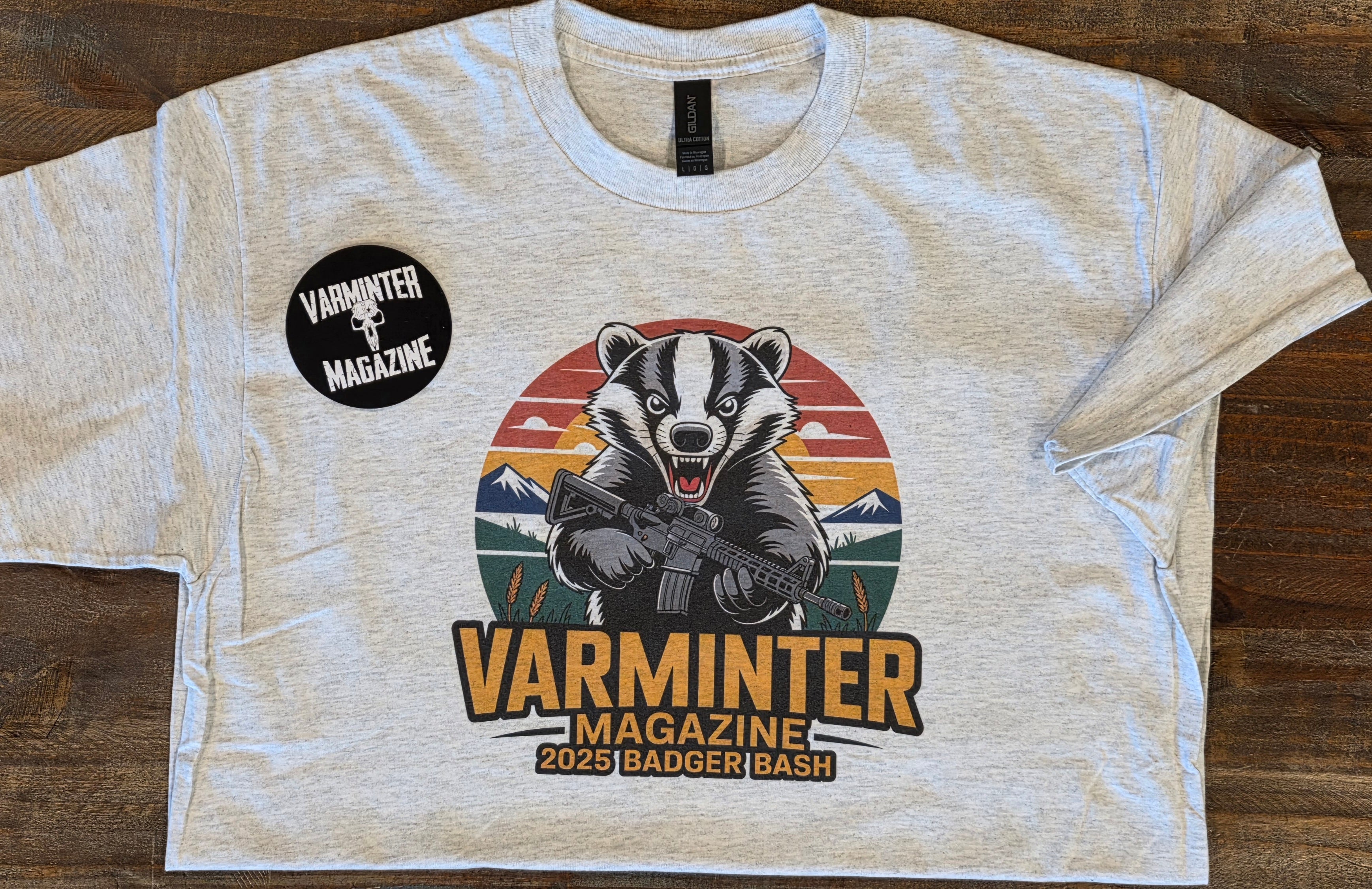 Official Varminter Magazine 2025 Badger Bash Shirt - Front Print Only ...